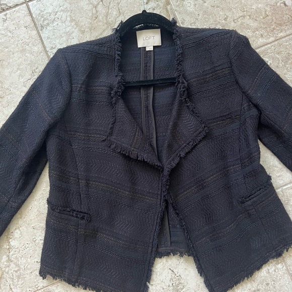 LOFT | Jackets & Coats | Loft Tweed Style Blazer In Black | Poshmark